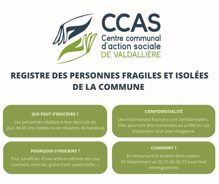 Registre des personnes fragiles et isolées - Valdallière Valdallière