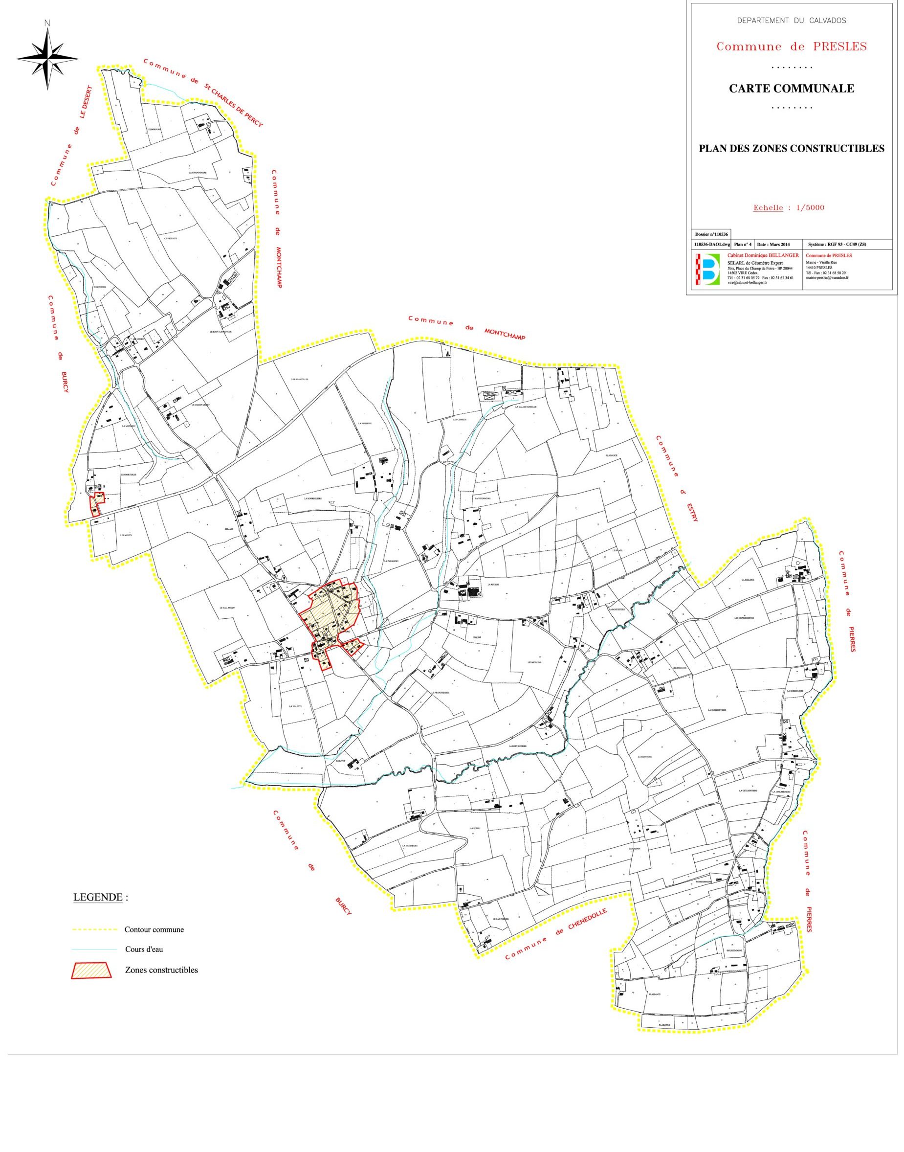 Carte communale de PRESLES - Valdallière Valdallière